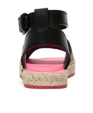 Burberry Checked Detail Flat Sandals