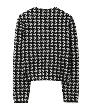 Burberry Houndstooth Pattern Crewneck Buttoned Cardigan