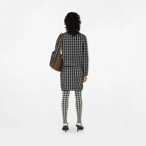 Burberry Houndstooth Pattern Crewneck Buttoned Cardigan