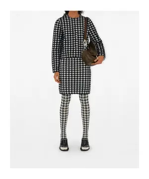 Burberry Houndstooth Pattern Crewneck Buttoned Cardigan