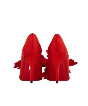 FERRAGAMO Floral Embellished Stiletto High Heel Pumps