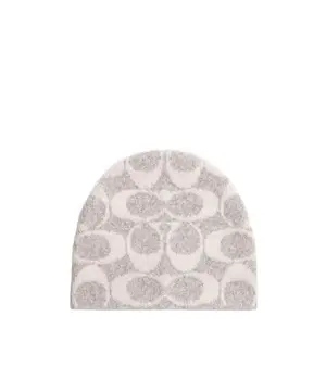 COACH Maxi Signature Logo-pattern Beanie - Grey Birch