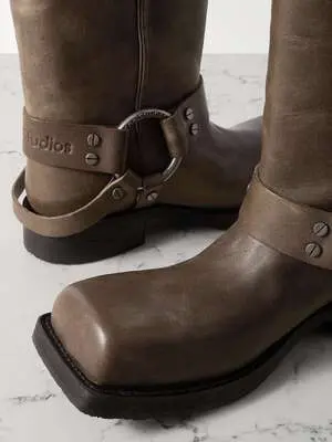 Acne Studios Square-toed Boots With Ring Detailing