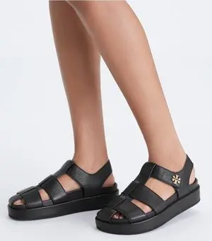 Tory Burch Kira Sport Fisherman Sandals - Black