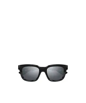 Gucci Square Frame Sunglasses With Temple Logo Detail - Black