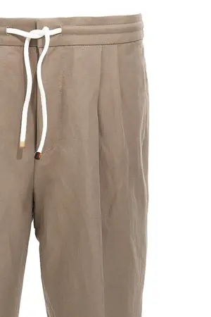 Brunello Cucinelli Drawstring Tapered Leg Trousers - Gray