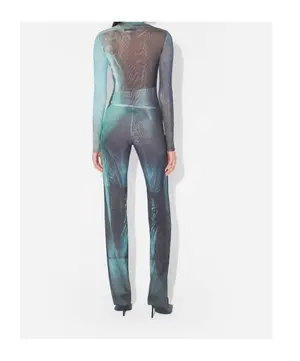 JEAN PAUL GAULTIER Printed Tulle Trousers - Blue