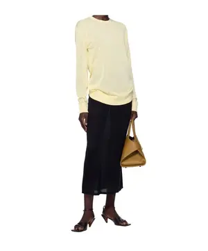 TOTEME Crewneck Long-sleeved Knitted T-shirt - Yellow