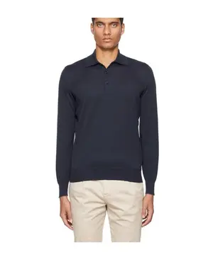 Brunello Cucinelli Long-sleeved Knitted Polo Shirt - Black