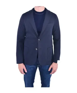 Eleventy Cotton Single-breasted Blazer - Blue