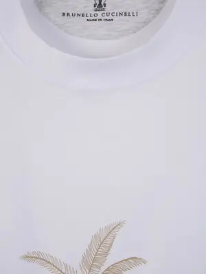 Brunello Cucinelli Logo Printed Crewneck T-shirt