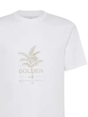 Brunello Cucinelli Logo Printed Crewneck T-shirt
