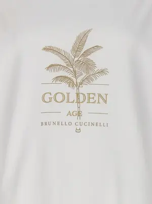 Brunello Cucinelli Logo Printed Crewneck T-shirt