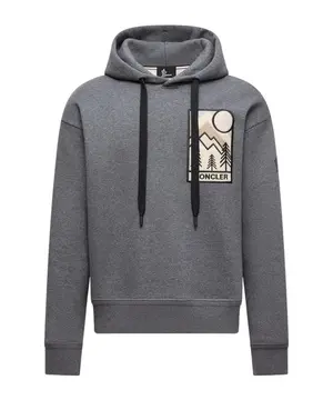 Moncler Mountain Logo Drawstring Hoodie