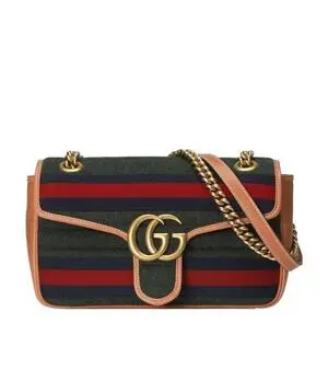 Gucci Gg Marmont Striped Shoulder Bag