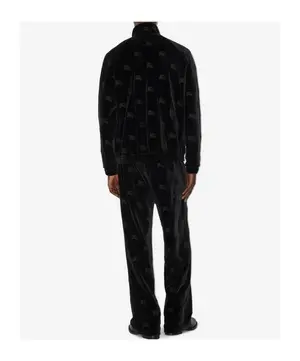 Burberry Ekd Velvet-finished High-neck Zipped Sweatshirt