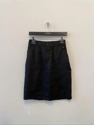 Saint Laurent Button Detailed Pencil Skirt
