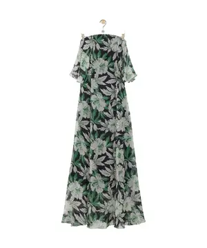 Loewe Floral-printed Off-shoulder Maxi Dress - Multicolor