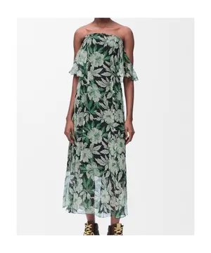 Loewe Floral-printed Off-shoulder Maxi Dress - Multicolor