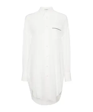 Brunello Cucinelli Embellished Long-sleeved Buttoned Shirt