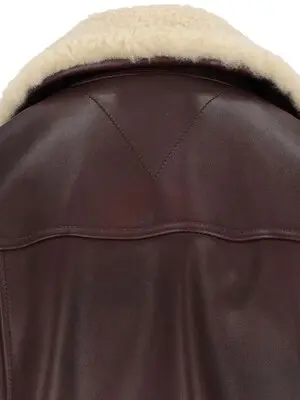 Bottega Veneta Leather Zip-up Jacket With Shearling Collar