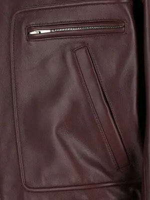 Bottega Veneta Leather Zip-up Jacket With Shearling Collar