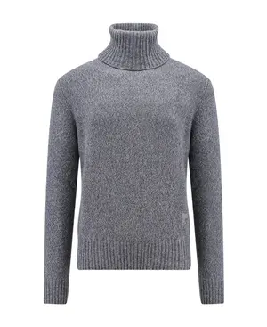 AMI Paris De Coeur Roll Neck Knitted Jumper - Gray