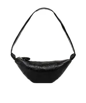 LEMAIRE Croissant Zip-up Medium Crossbody Bag - Black