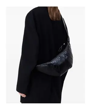 LEMAIRE Croissant Zip-up Medium Crossbody Bag - Black