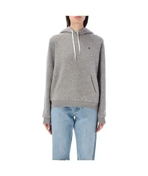 Polo Ralph Lauren Embroidered Logo Drawstring Hoodie - Gray