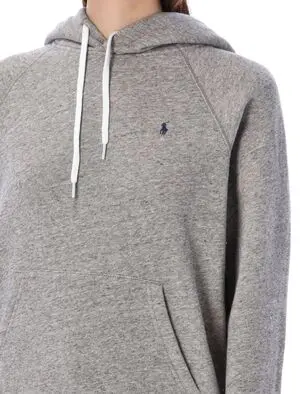 Polo Ralph Lauren Embroidered Logo Drawstring Hoodie - Gray