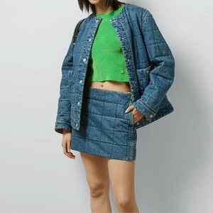 Gucci Denim Quilted Skirt