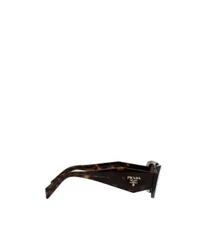 Prada Rectangular Frame Sunglasses With Logo - Brown