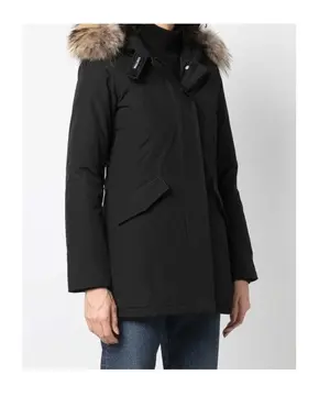 Woolrich Hooded Parka With Removable Fur Panel - Black