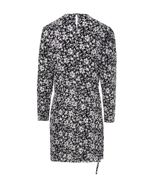 Isabel Marant Étoile Floral Print Mini Dress With Knot Detail - Black