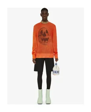 Givenchy Mohair Blend Printed Crewneck Jumper - Red