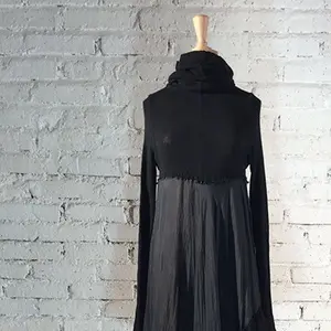 MARC LE BIHAN Long-sleeve High-collar Dress With Fluffy Hem
