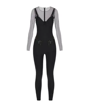 Elisabetta Franchi Tulle Long-sleeved Jumpsuit