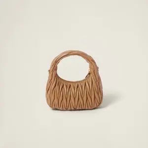 Miu Miu Wander Matelassé Nappa Leather Hobo Bag - Caramel