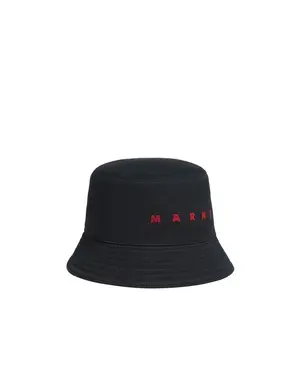Marni Embroidered Logo Bucket Hat - Black