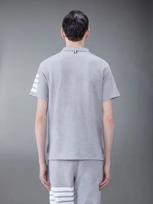 Thom Browne 4-bar Short Sleeve Polo Shirt - Light Gray