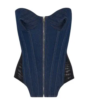 JEAN PAUL GAULTIER Topstitched Zip Corset Top