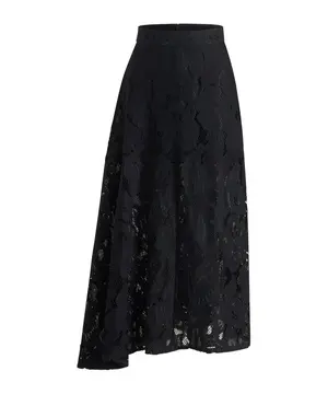 PATOU Asymmetric Midi Skirt - Black