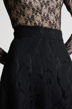 PATOU Asymmetric Midi Skirt - Black