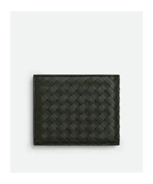 Bottega Veneta Intrecciato Piccolo Bi-fold Wallet - Dark Green