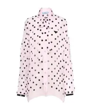 Prada Embellished Polka Dot Chiffon Shirt