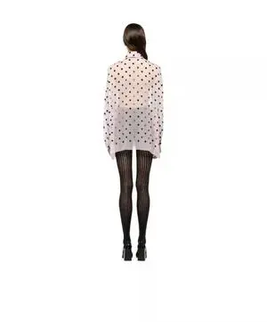 Prada Embellished Polka Dot Chiffon Shirt