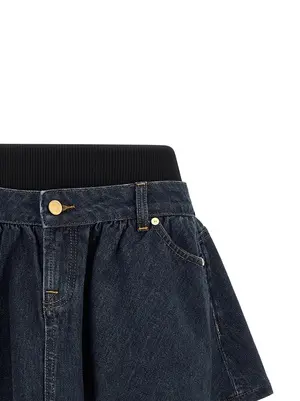 7 For All Mankind Five-pocket Denim Mini Skirt