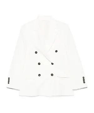 Brunello Cucinelli Double-breasted Blazer With Peak Lapels - White