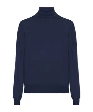 Gucci Embroidered Roll Neck Jumper - Blue